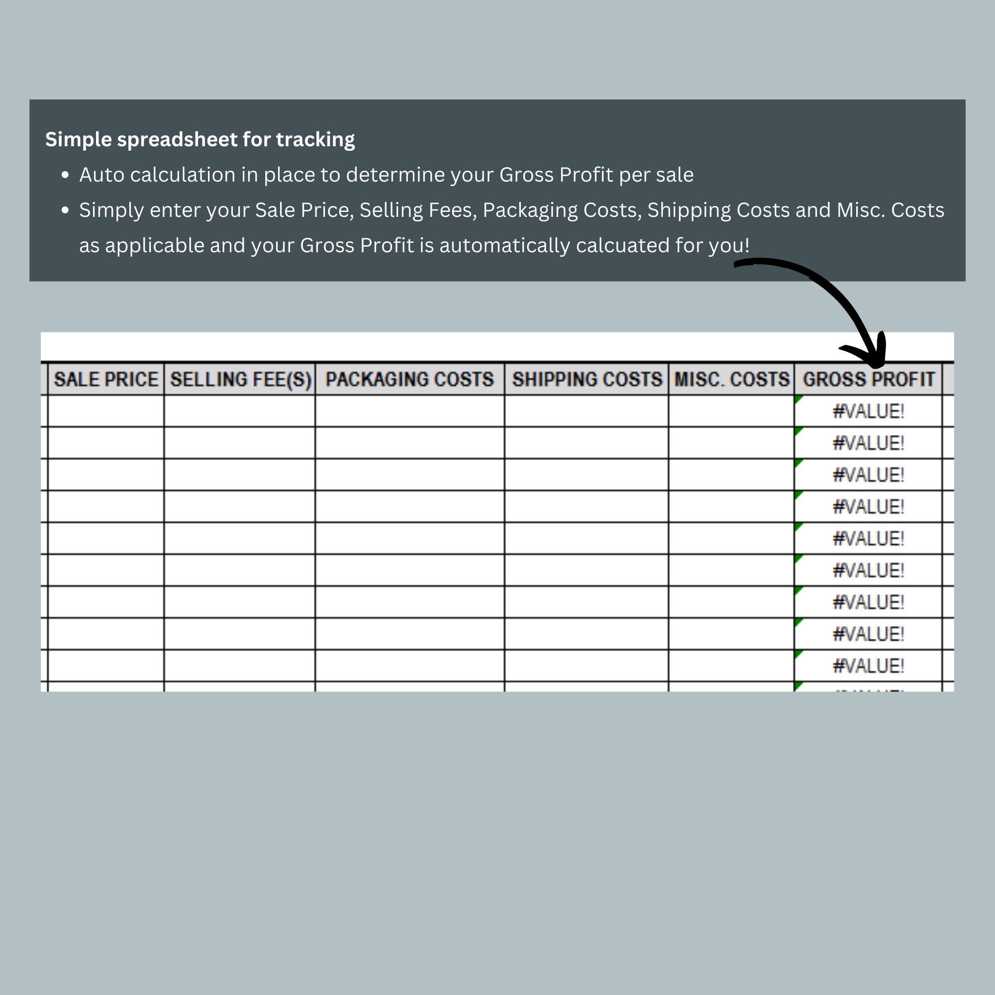 Inventory Spreadsheet Reseller Spreadsheet Poshmark Inventory Ebay ...