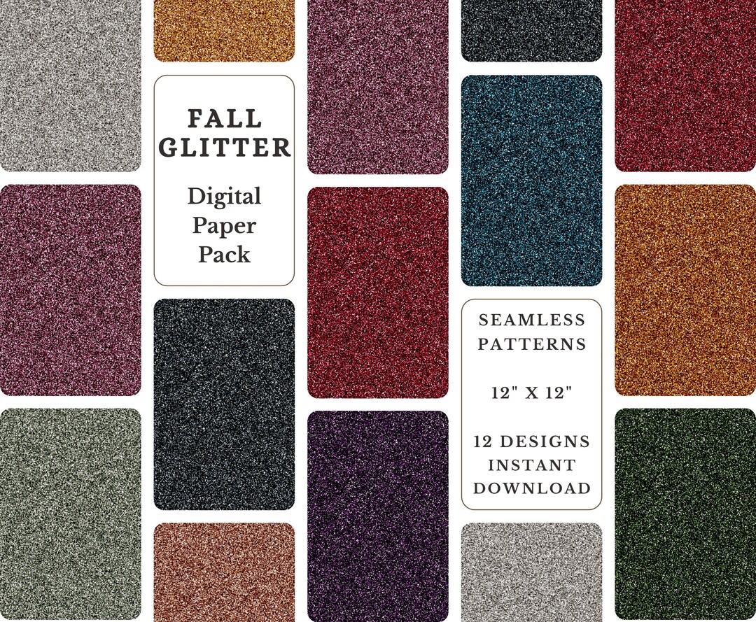 Fall Glitter Digital Paper Pack: Autumn Sparkle Backgrounds (digital ...