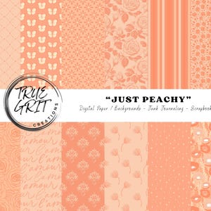 Peach Floral Digital Paper Pack: Seamless Patterns (digital Download ...