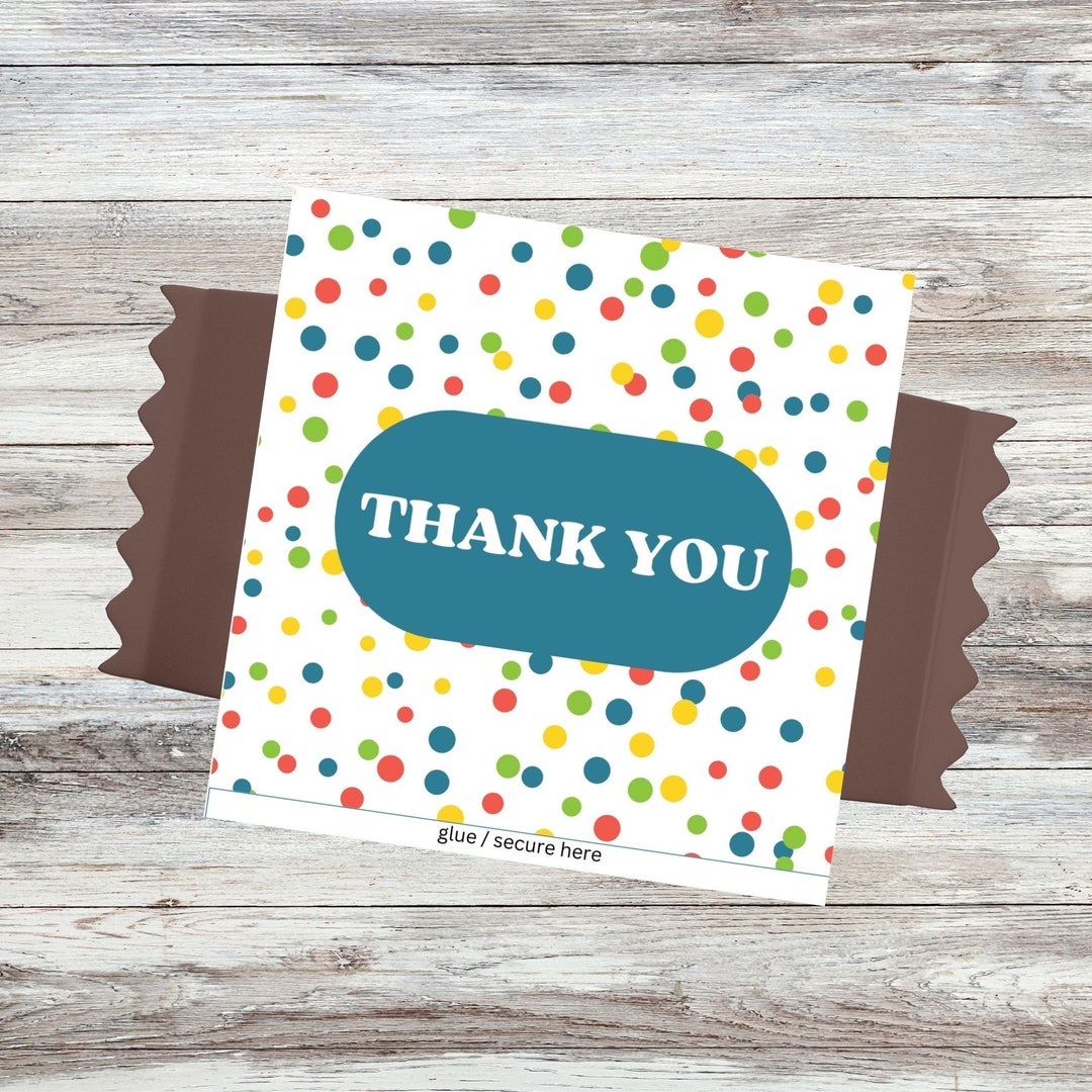 Thank You Candy Bar Wrapper Thank You Favors Printable Chocolate Bar ...