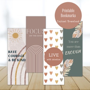 Boho Quotes Printable Bookmarks: Reading Gift (PDF) - Etsy