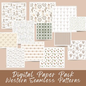 Western Digital Paper Pack: Seamless Patterns for Scrapbooking (12x12 ...