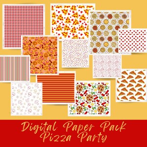 Pizza Party Digital Paper Pack: 12 Seamless Patterns (digital Download ...