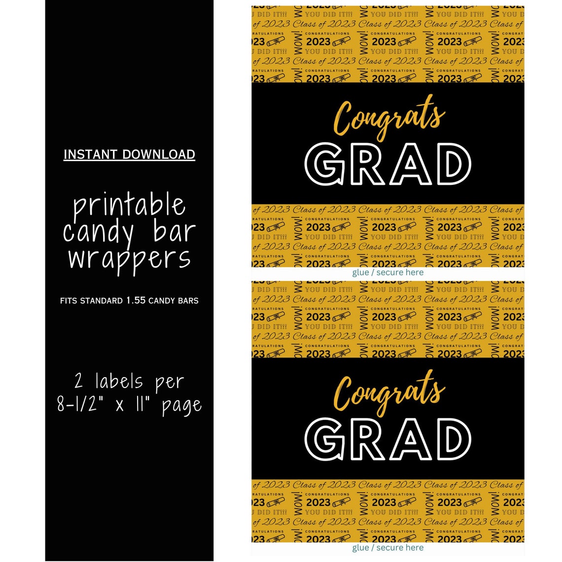 Printable Graduation Chocolate Bar Wrapper Template Grad Favors ...