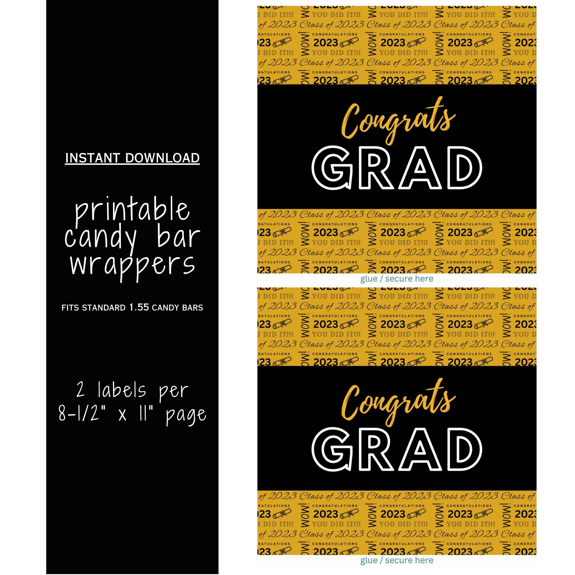 Printable Graduation Chocolate Bar Wrapper Template Grad Favors ...