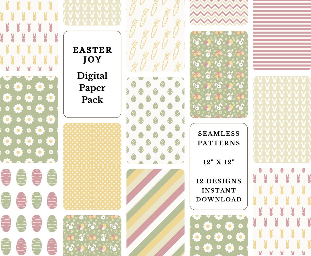 Easter Digital Paper Pack: Scrapbook Patterns (digital Download) - Etsy