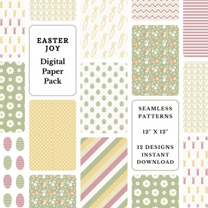 Easter Digital Paper Pack | Printable Paper Easter Patterns | Junk Journal Kit - Etsy