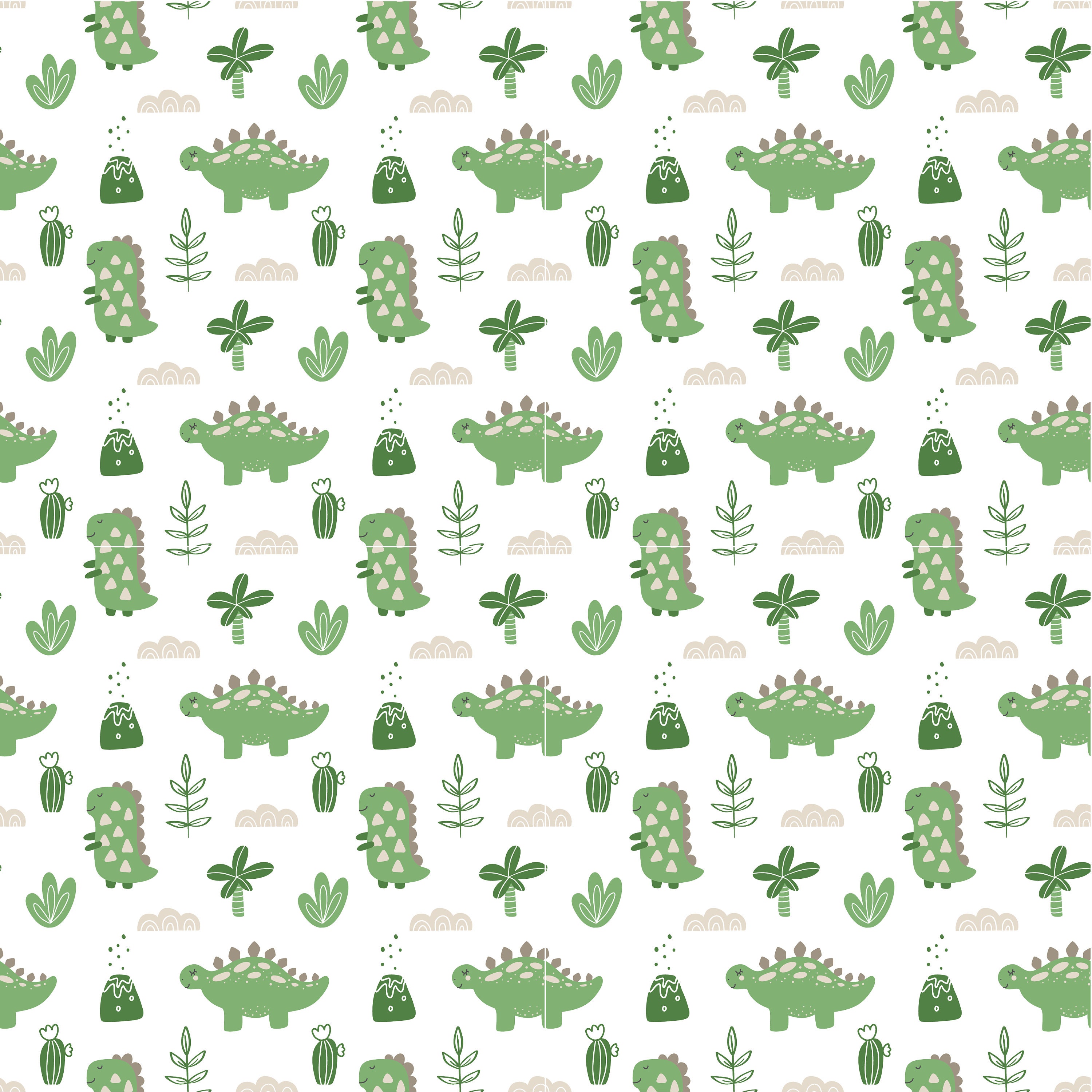 Cute Dinosaur Digital Paper Pack Seamless Dino Patterns Instant ...