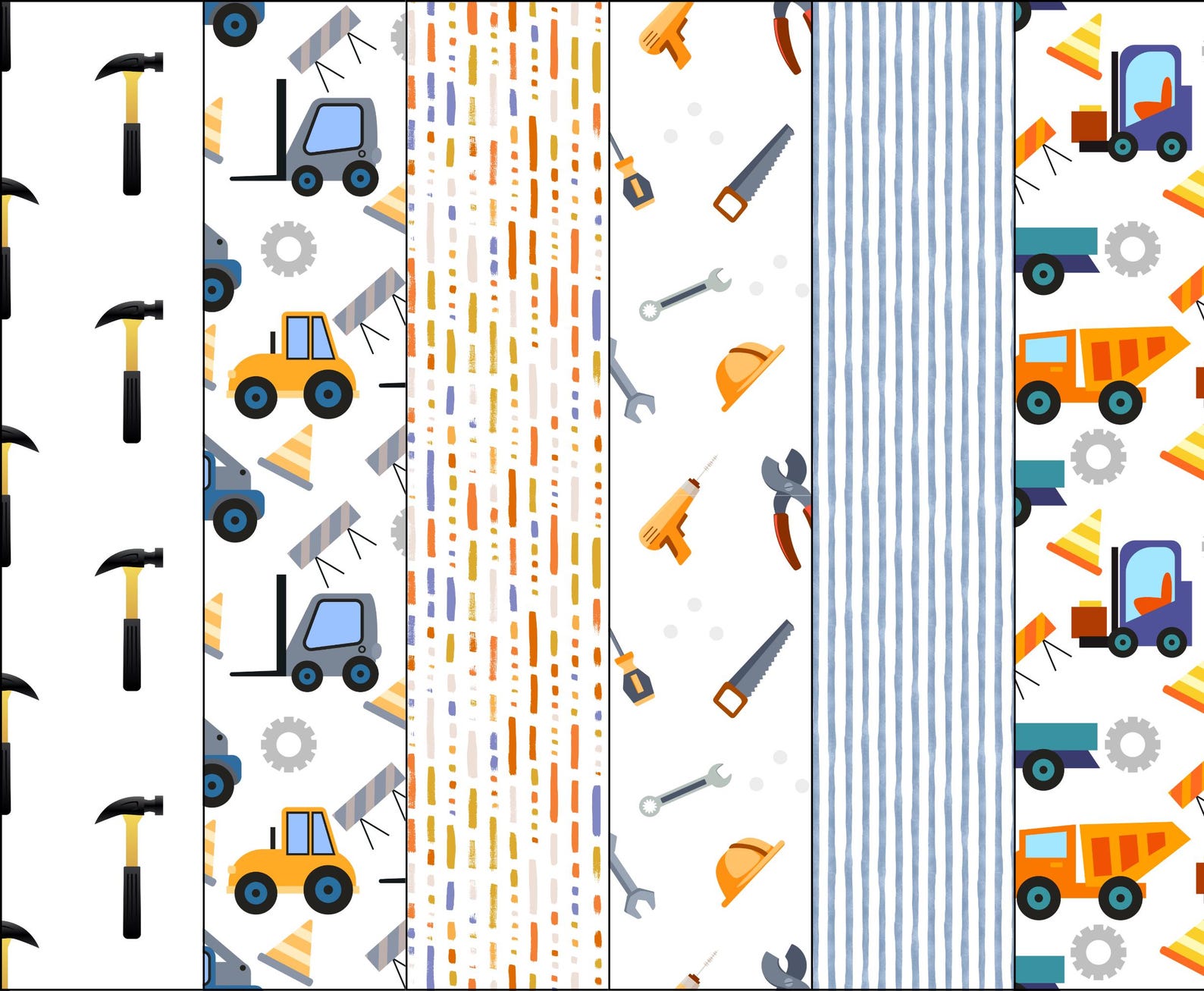 Construction Truck Digital Paper Pack: Scrapbook Patterns (digital ...