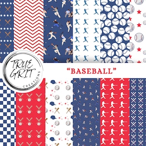 Fun Baseball Digital Paper Pack Sports Digital Backgrounds Instant ...
