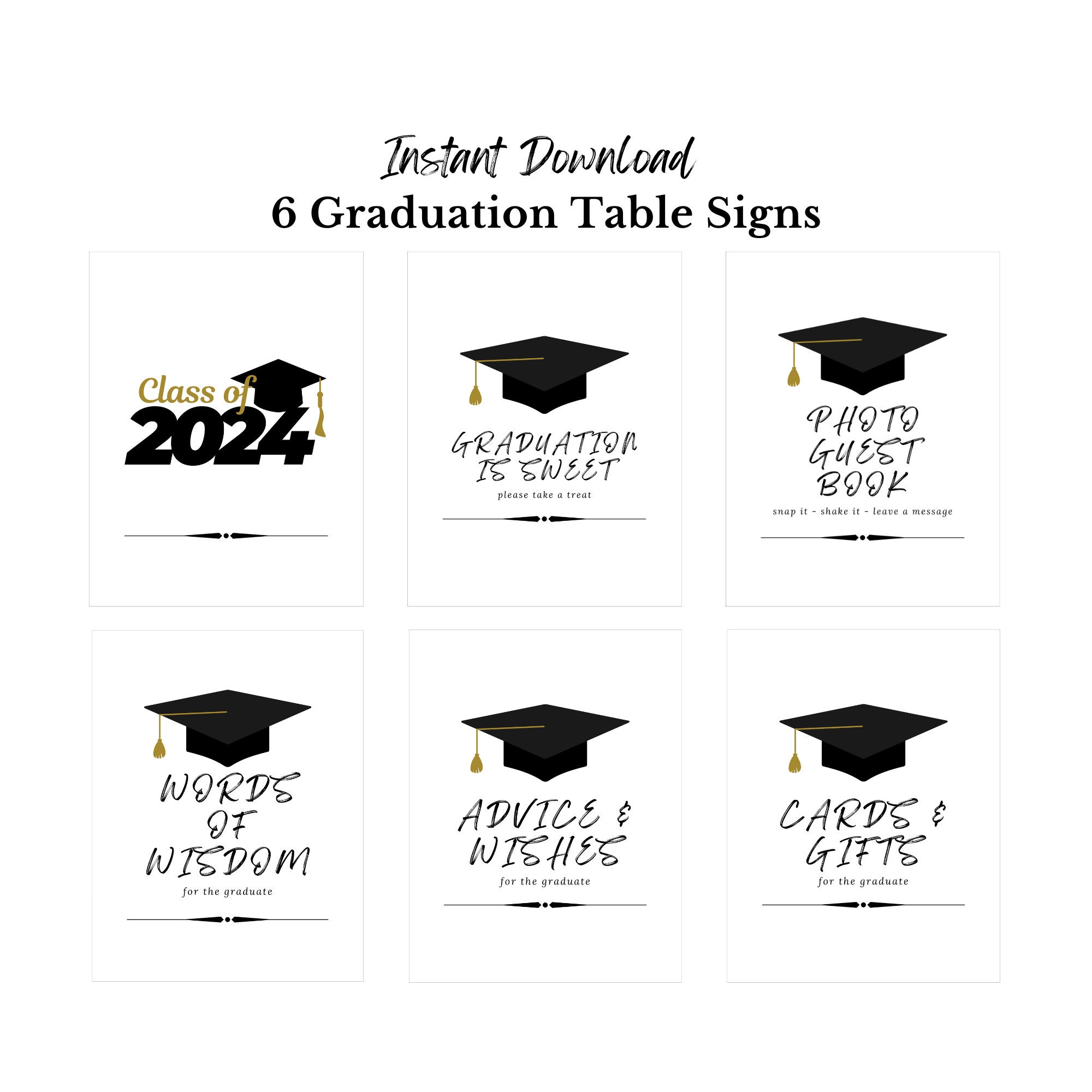 Printable Grad Party Signs Graduation Signs Table Decor Instant ...