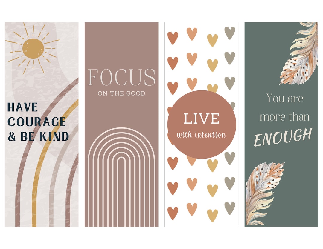 Boho Quotes Printable Bookmarks: Reading Gift (PDF) - Etsy