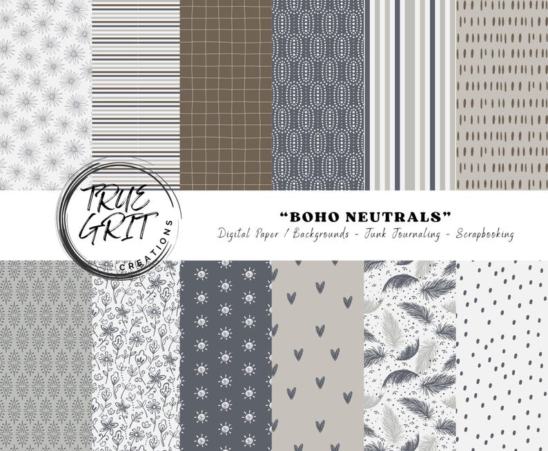 Boho Digital Paper Pack: 12x12 Seamless Patterns (digital Download) - Etsy