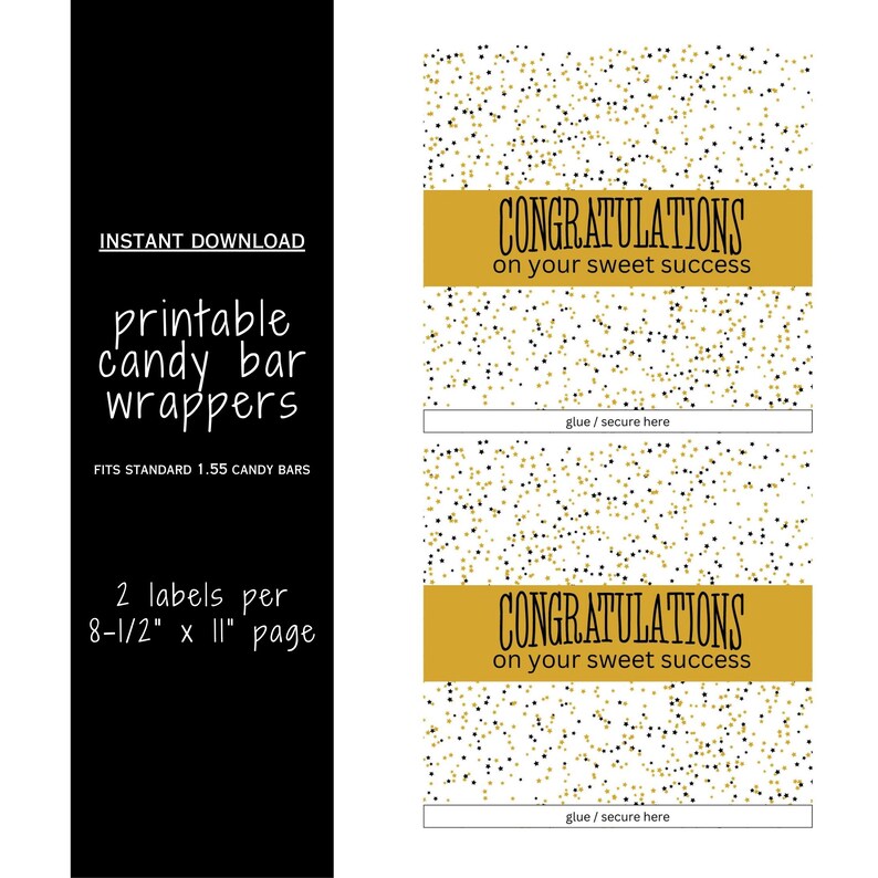 Congrats Candy Bar Wrapper Printable Candy Wrapper Congrats on Your ...