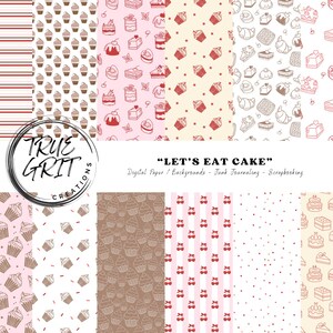 Cake Digital Paper Pack: Baking Scrapbook Patterns (digital Download ...