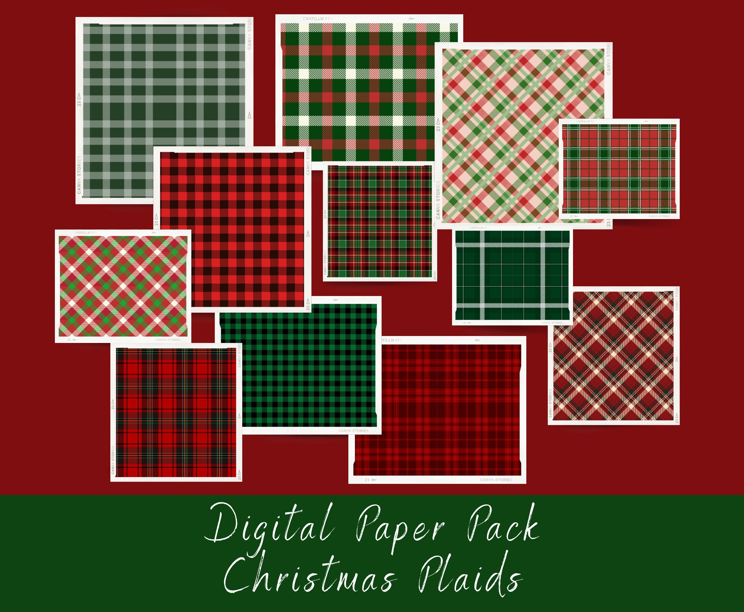 Christmas Plaid Digital Paper Pack: Seamless Tartan Patterns (digital ...