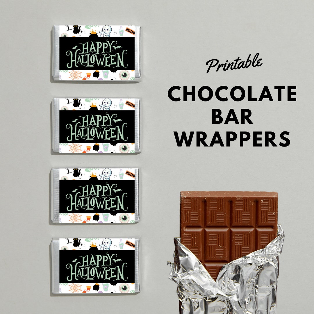 Halloween Candy Bar Wrapper: Printable Chocolate Labels (PDF, JPEG) - Etsy