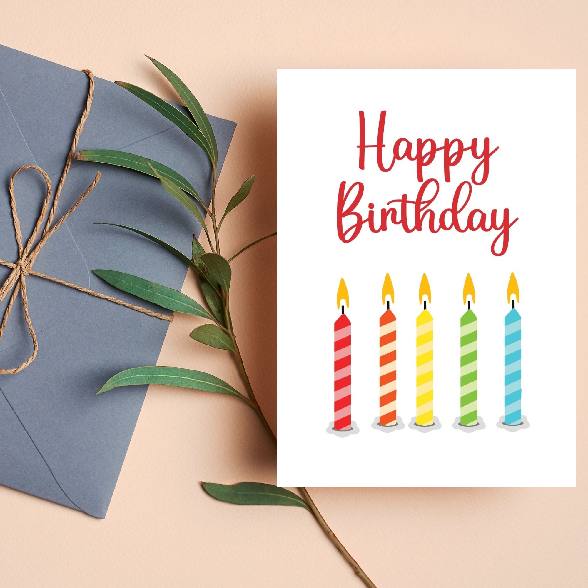 Printable Cards Bundle Set of 5 Birthday Cards Happy Birthday Cards ...