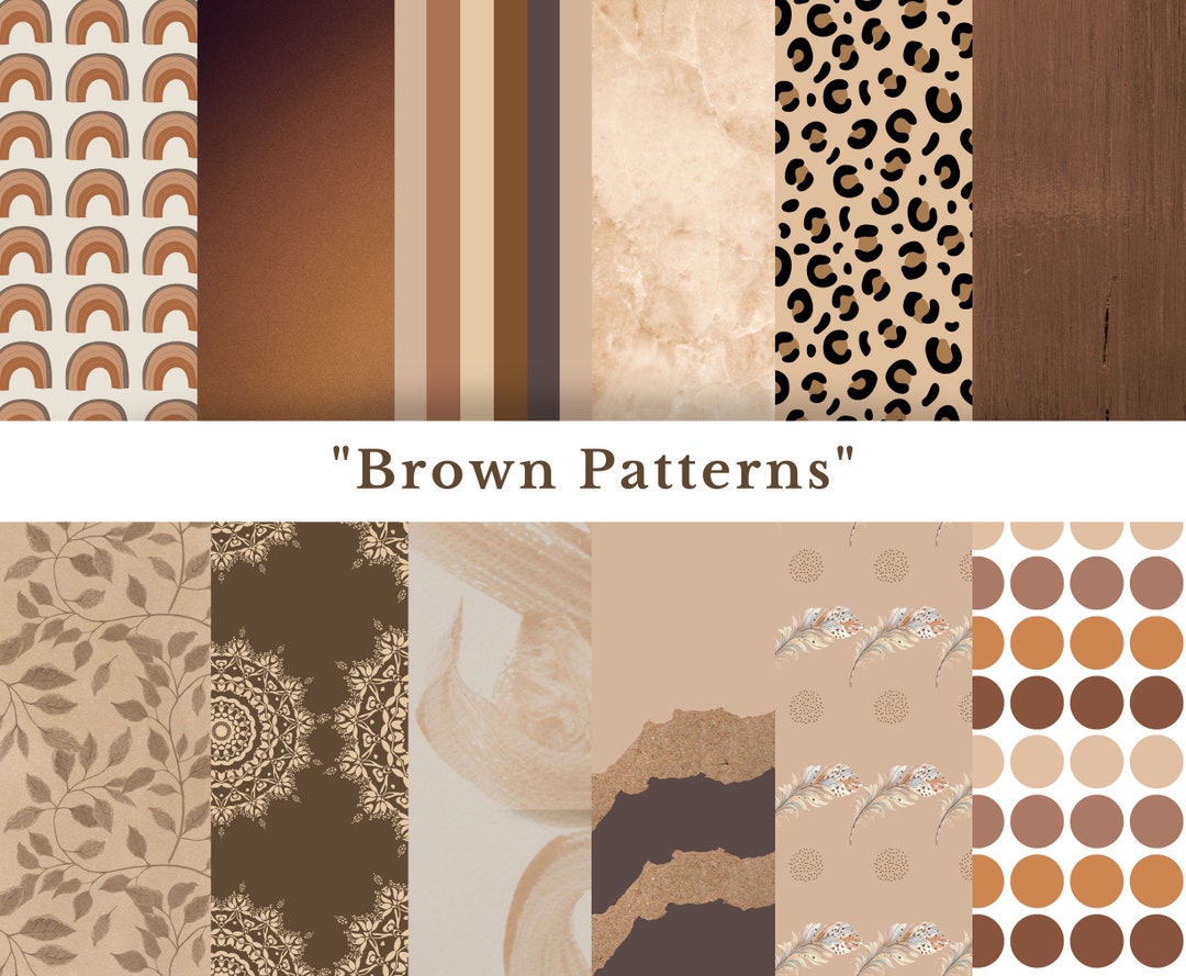 Scrapbooking Paper Earthy Brown Digital Paper Animal Print Polka Dots ...
