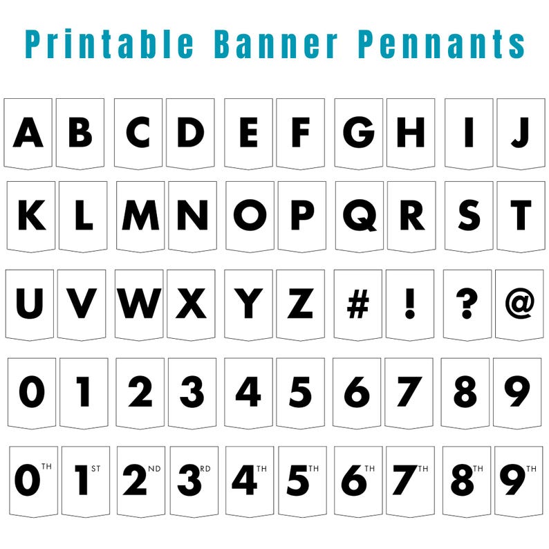 DIY Printable Banner Pennants | Party Banner Printable Tags | Instant ...