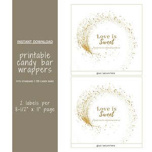 Printable Candy Bar Wrapper for Wedding Wedding Favors Chocolate Bar ...