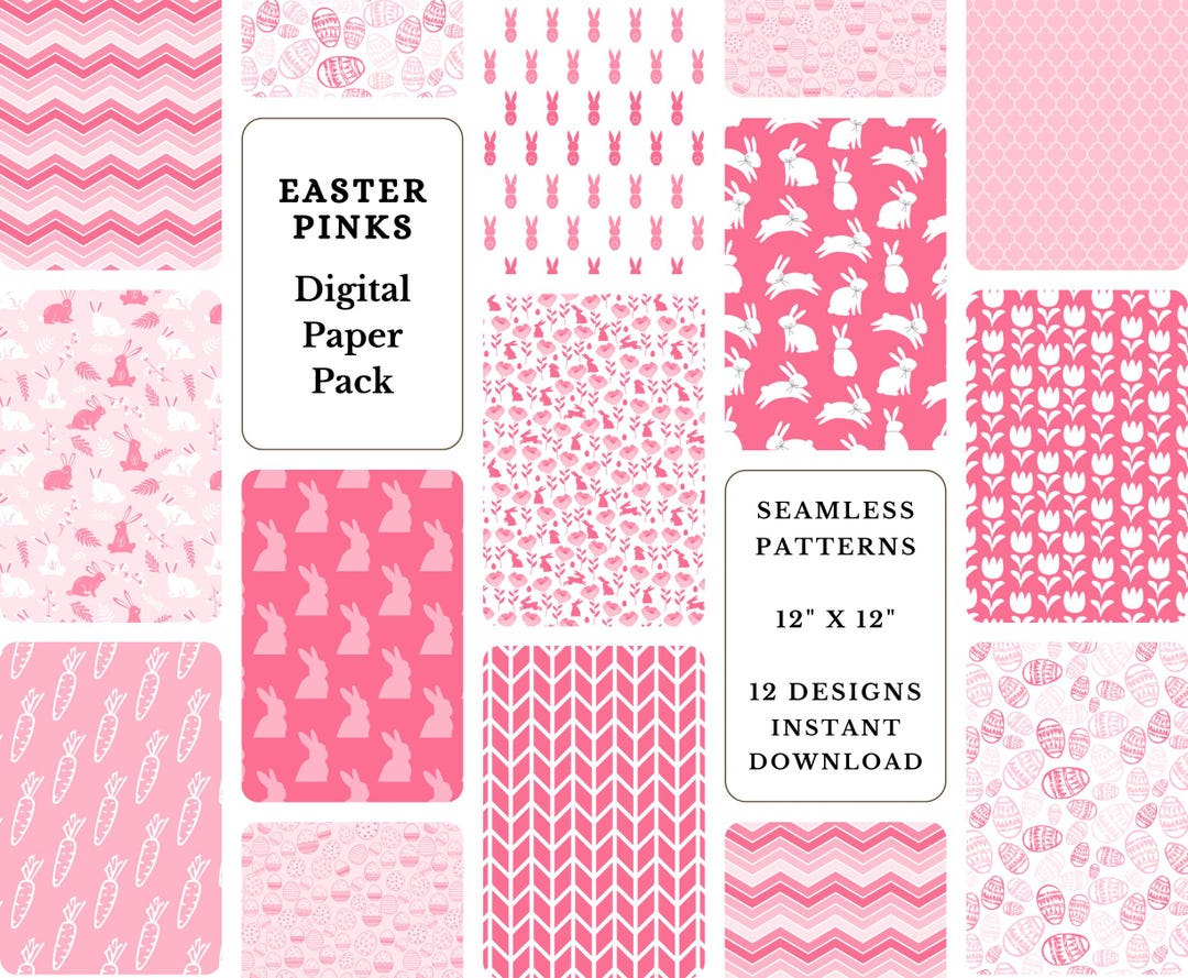 Easter Digital Scrapbook Paper | Printable Easter Pink Patterns ...