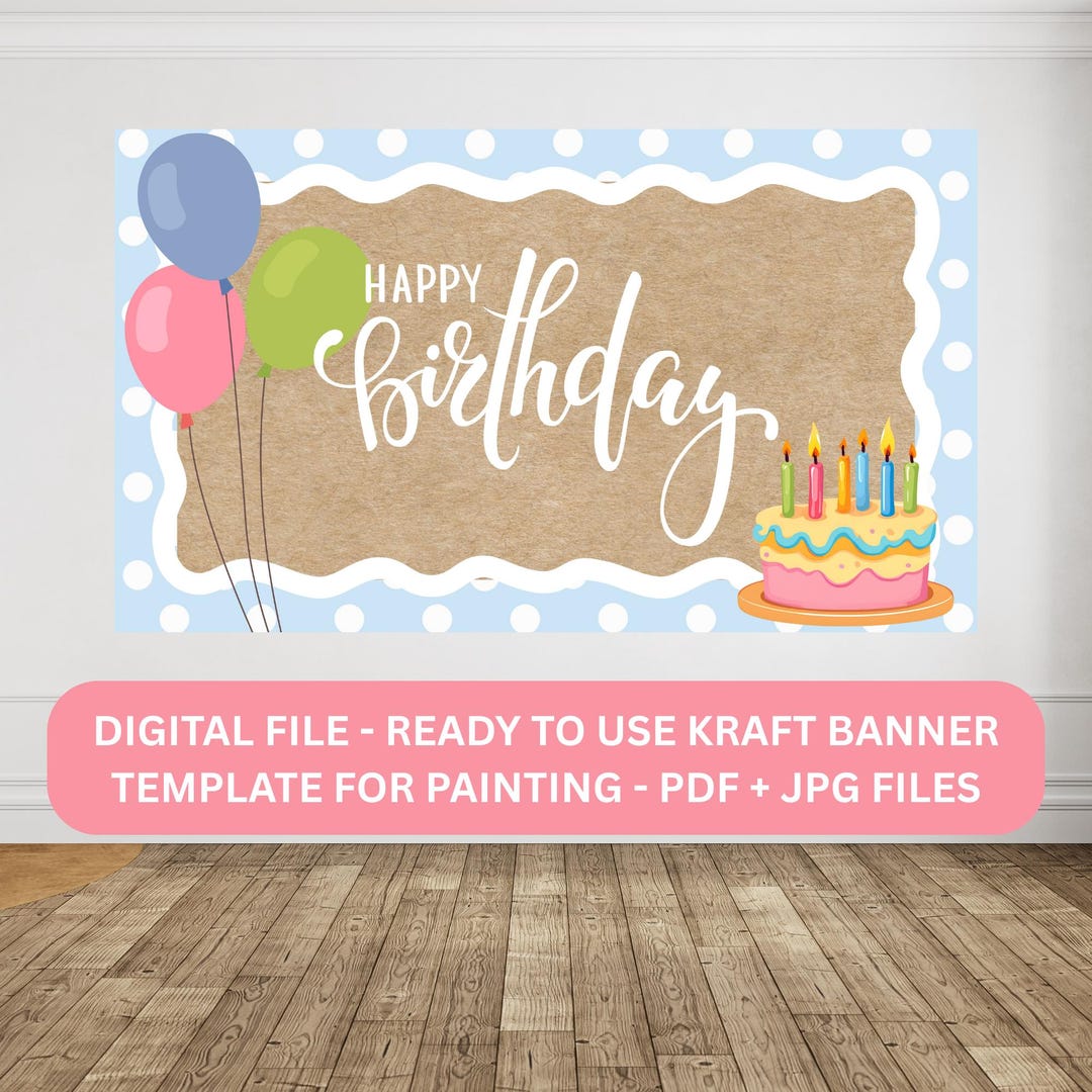 Painted Birthday Banner Template (digital Download) - Etsy