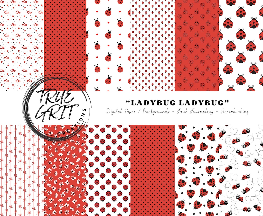 Ladybug Digital Paper Pack: Seamless Scrapbook Patterns (digital ...