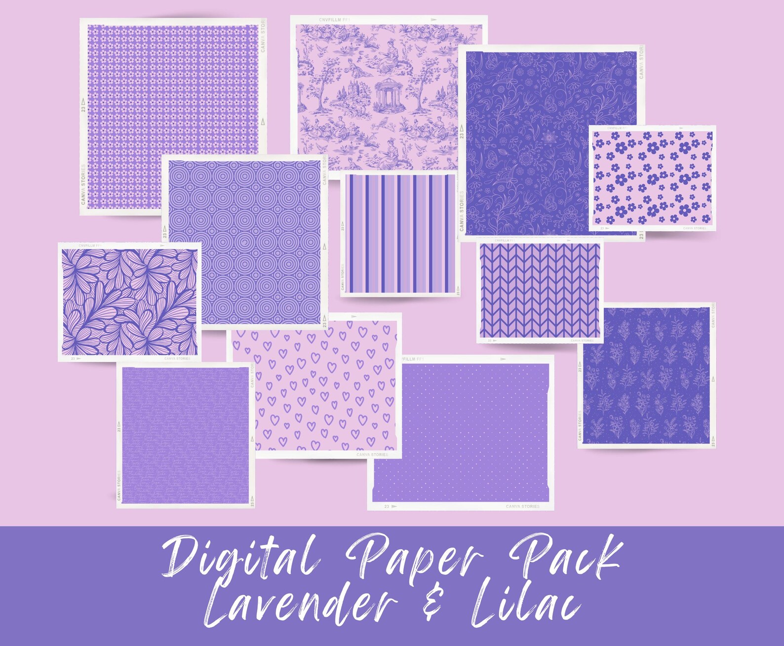 Purple Seamless Paper: Lavender & Lilac Scrapbook Patterns (digital ...