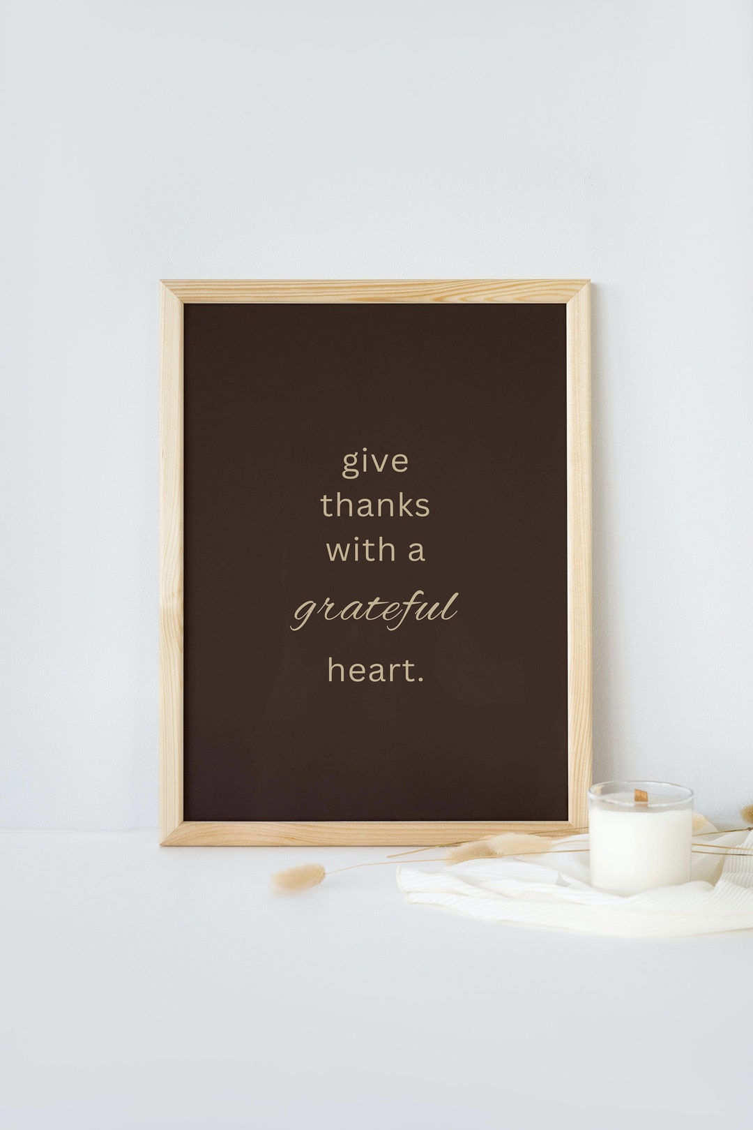 Grateful Heart Thanksgiving Printable Wall Art Thanksgiving Decor ...