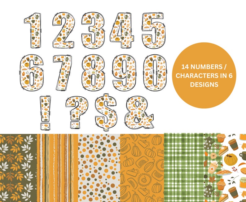 Fall Doodle Font: PNG Alphabet & Clipart (digital Download) - Etsy