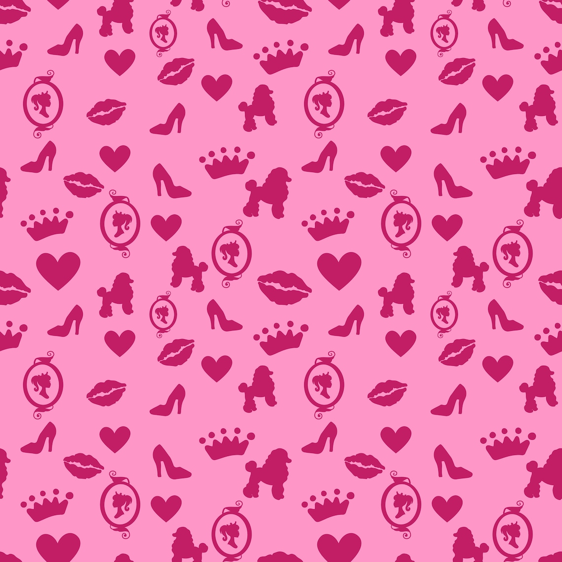 Fashion Doll Digital Paper Pack Barbie Seamless Patterns Instant ...