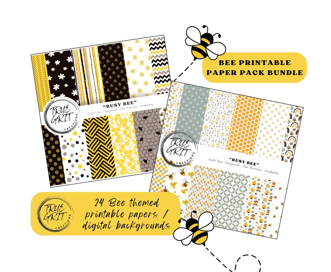 Bumblebee Digital Paper | Bee Themed Printable Patterns (digital ...