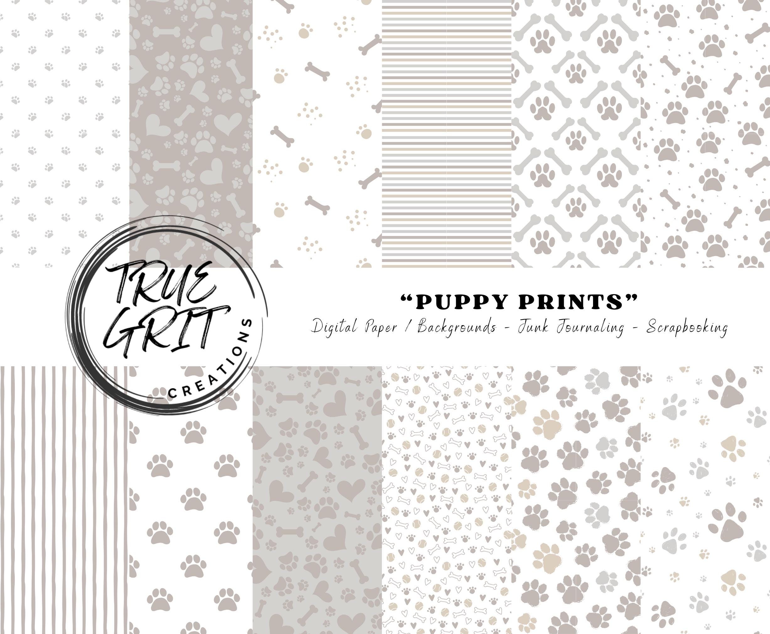Paw Print Digital Paper | Animal Paw Digital Background | Paw Prints ...