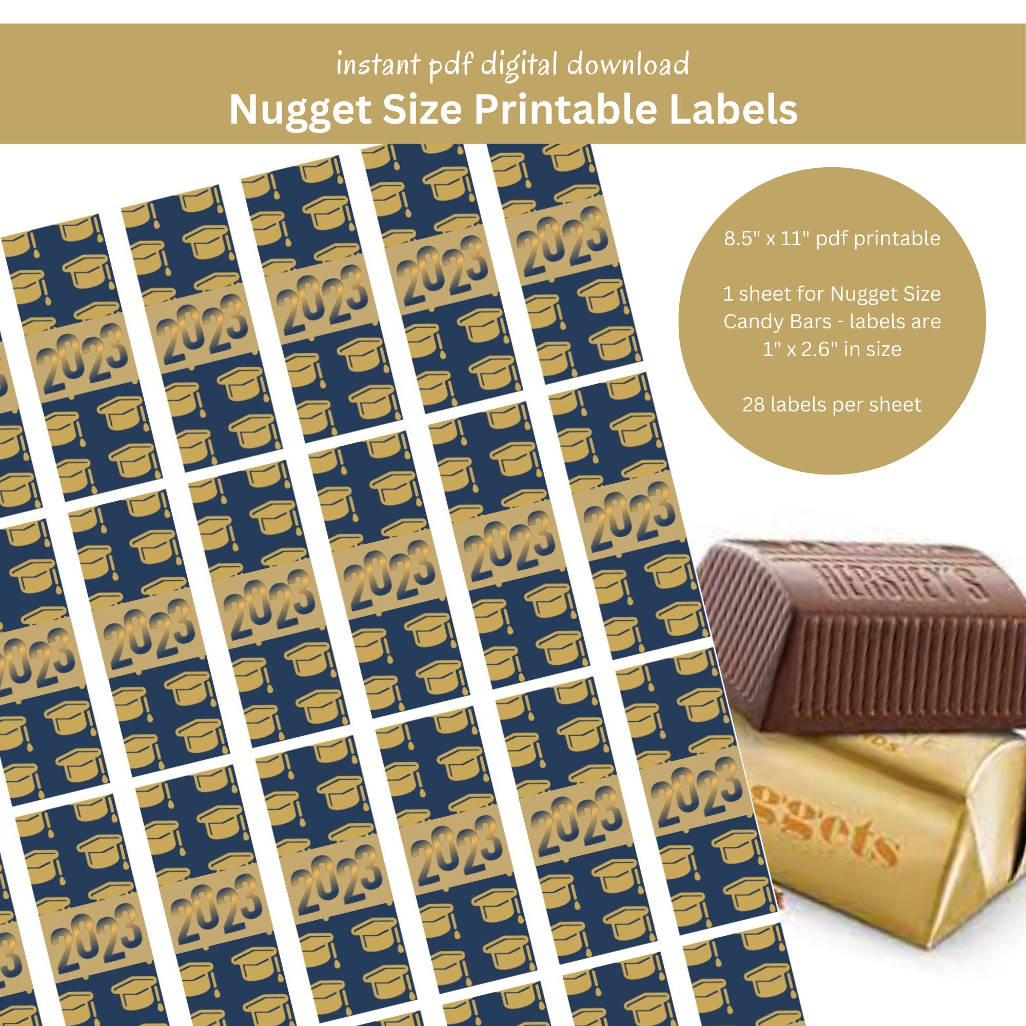 Class of 2023 Printable Labels Mini Candy Bar Wrapper - Etsy