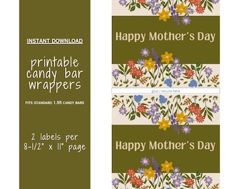 Mother's Day Chocolate Bar Wrapper Printable Candy Wrapper - Etsy
