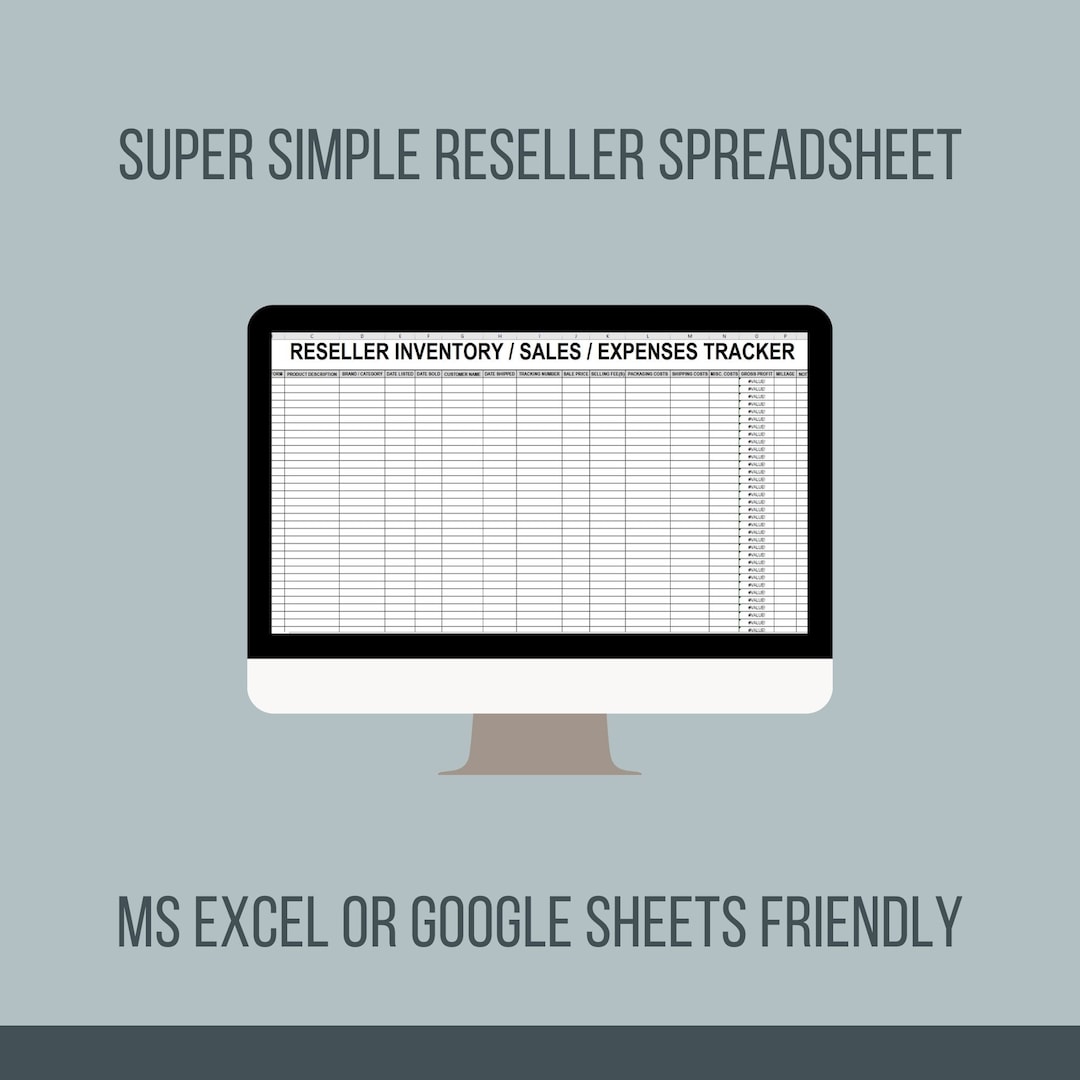 Inventory Spreadsheet Reseller Spreadsheet Poshmark Inventory Ebay ...