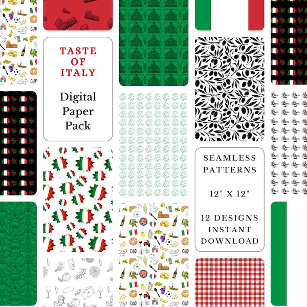 Italy Themed Scrapbook Paper - Etsy