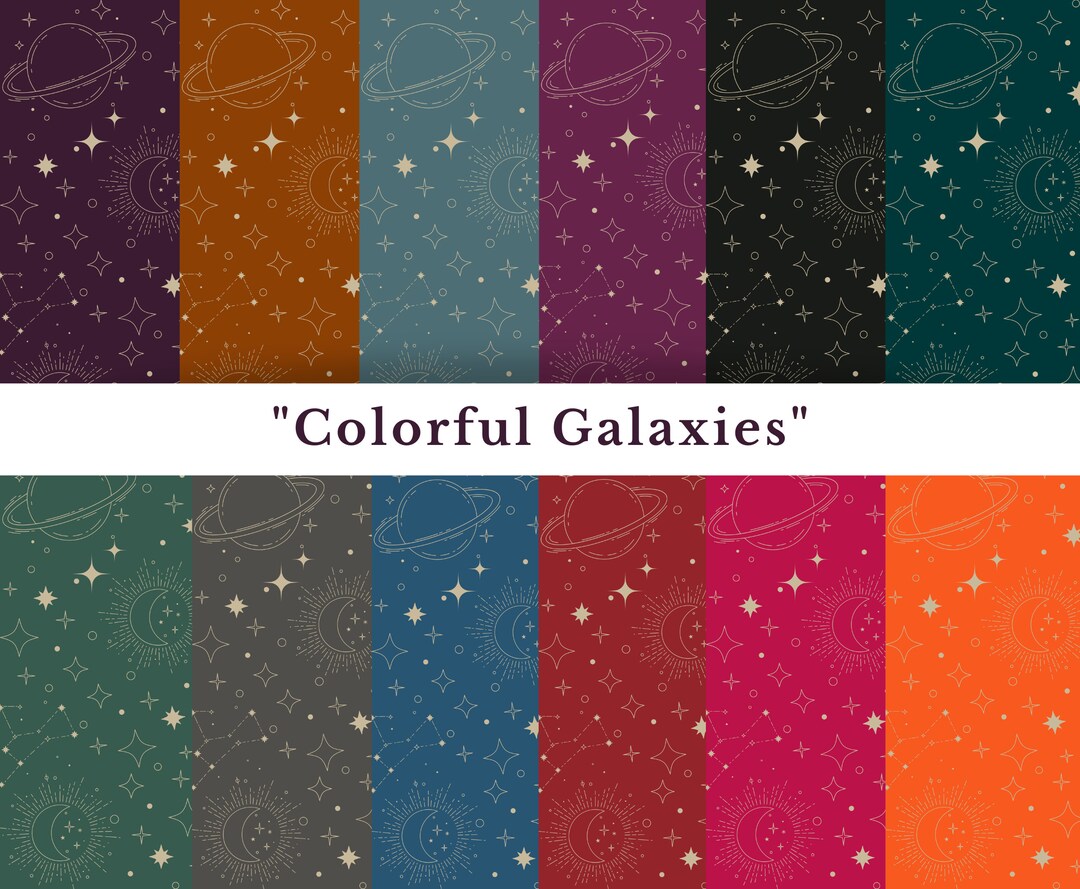 Scrapbooking Paper Galaxy Digital Paper Jewel Tone Galaxy Seamless ...