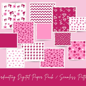 Fashion Doll Digital Paper Pack Barbie Seamless Patterns Instant ...