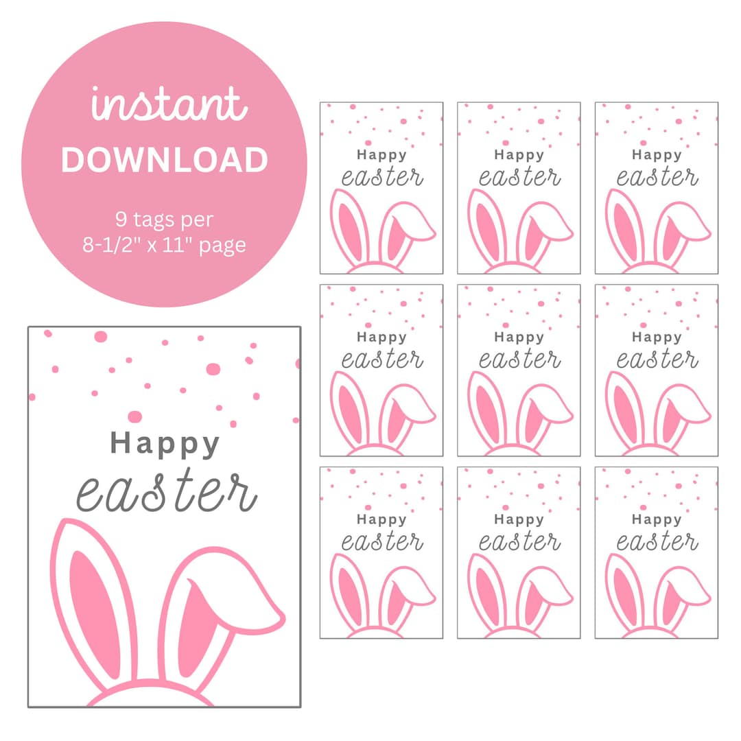 Easter Gift Tags Printable Gift Tags Easter Treat Labels DIY Gift Tags ...