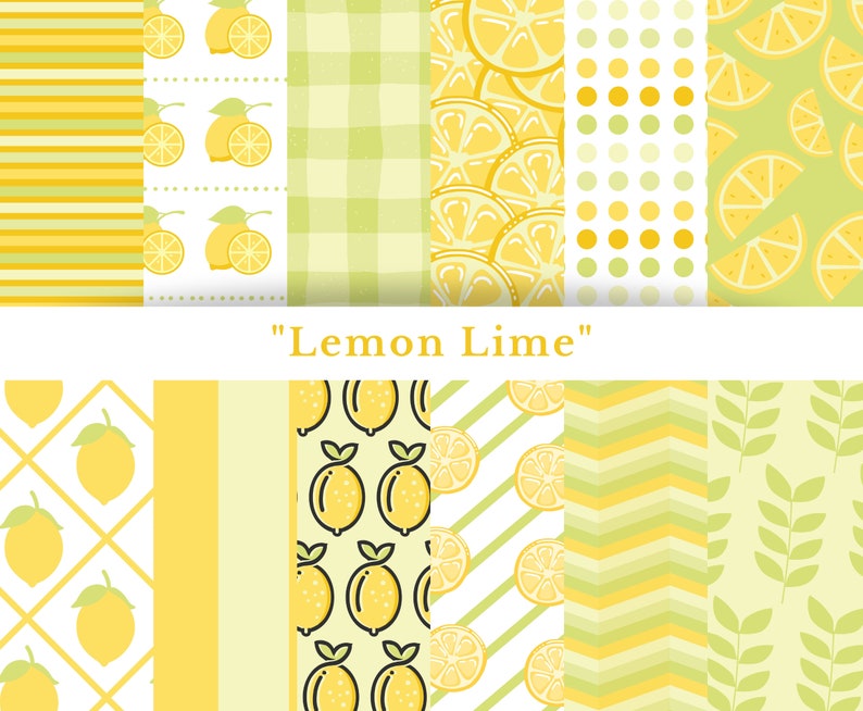 Scrapbooking Paper Lemon Digital Paper Seamless Patterns Scrapbook ...