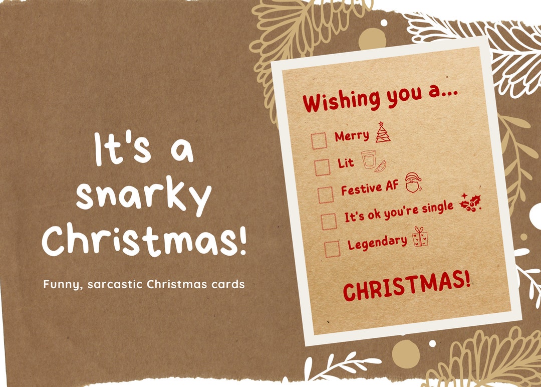 Printable Christmas Cards Sarcastic Greeting Cards Funny Holiday Cards ...