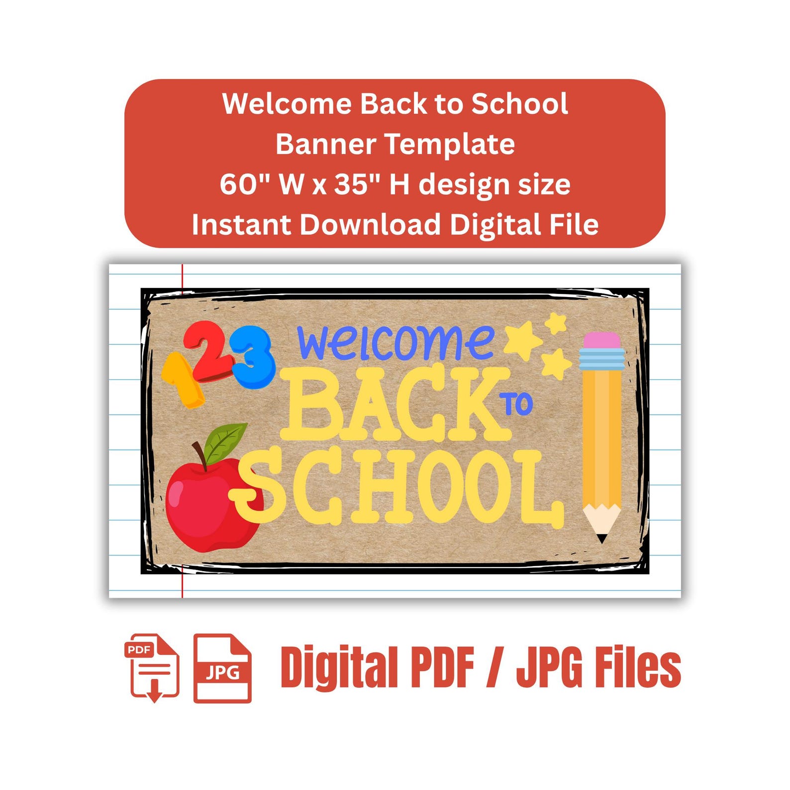 Painted Banner Template Back to School Banner Pattern Banner Mockup ...