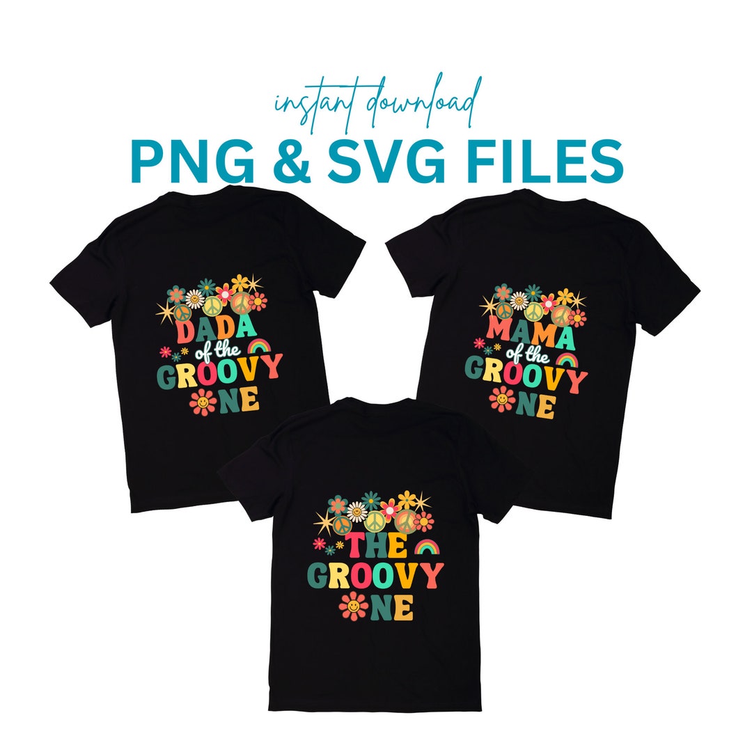 Groovy One Family Birthday PNG SVG Bundle: Retro 1st Birthday (digital ...