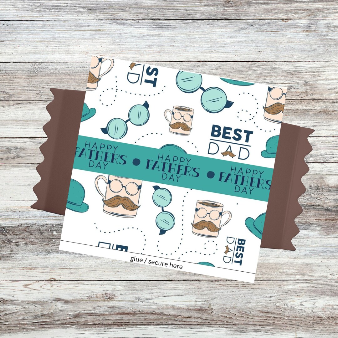 Printable Candy Bar Wrapper Father's Day Chocolate Bar Wrapper Best Dad ...