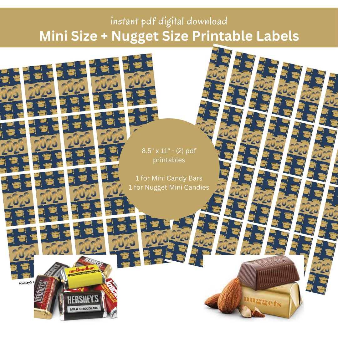 Class of 2023 Printable Labels Mini Candy Bar Wrapper - Etsy