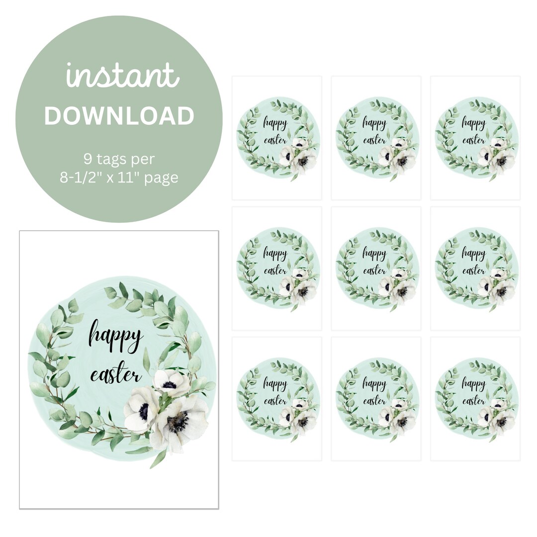 Floral Easter Gift Tags: Printable Flower Tags (PDF) - Etsy