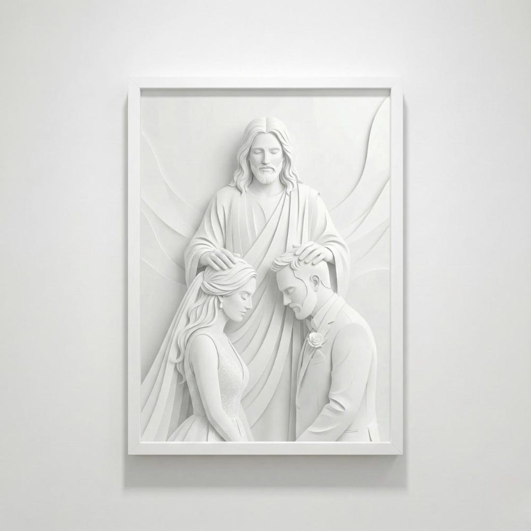 Jesus Blessing Wedding Print | 3D Papercut Style Digital Art ...