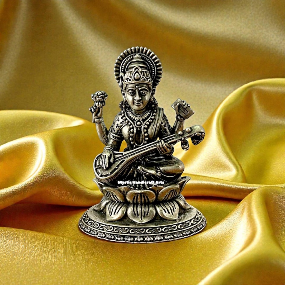 925 Silver Maa Saraswati Idol | Goddess of Wisdom | Bharati Silver ...